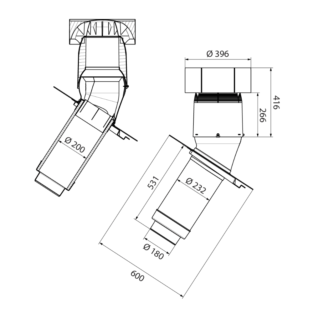 Ventus Pitched Terminal 200-180 | RoofNStop Ireland